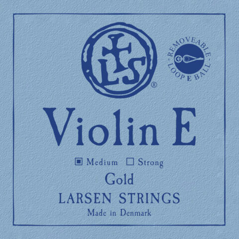 Larsen Strings. Packaging images of Larsen violin string packets.